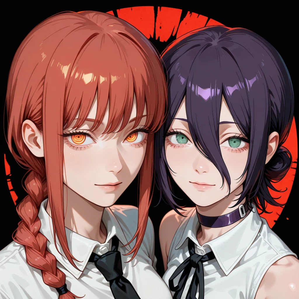 2girls, makima (chainsaw man), reze (chainsaw man), very beautiful ...