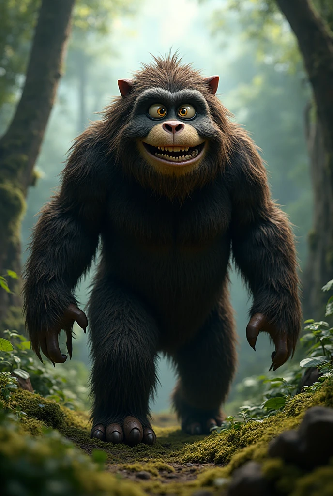 A naughty monster like labubu, but is mix some bigfoot concept - SeaArt AI