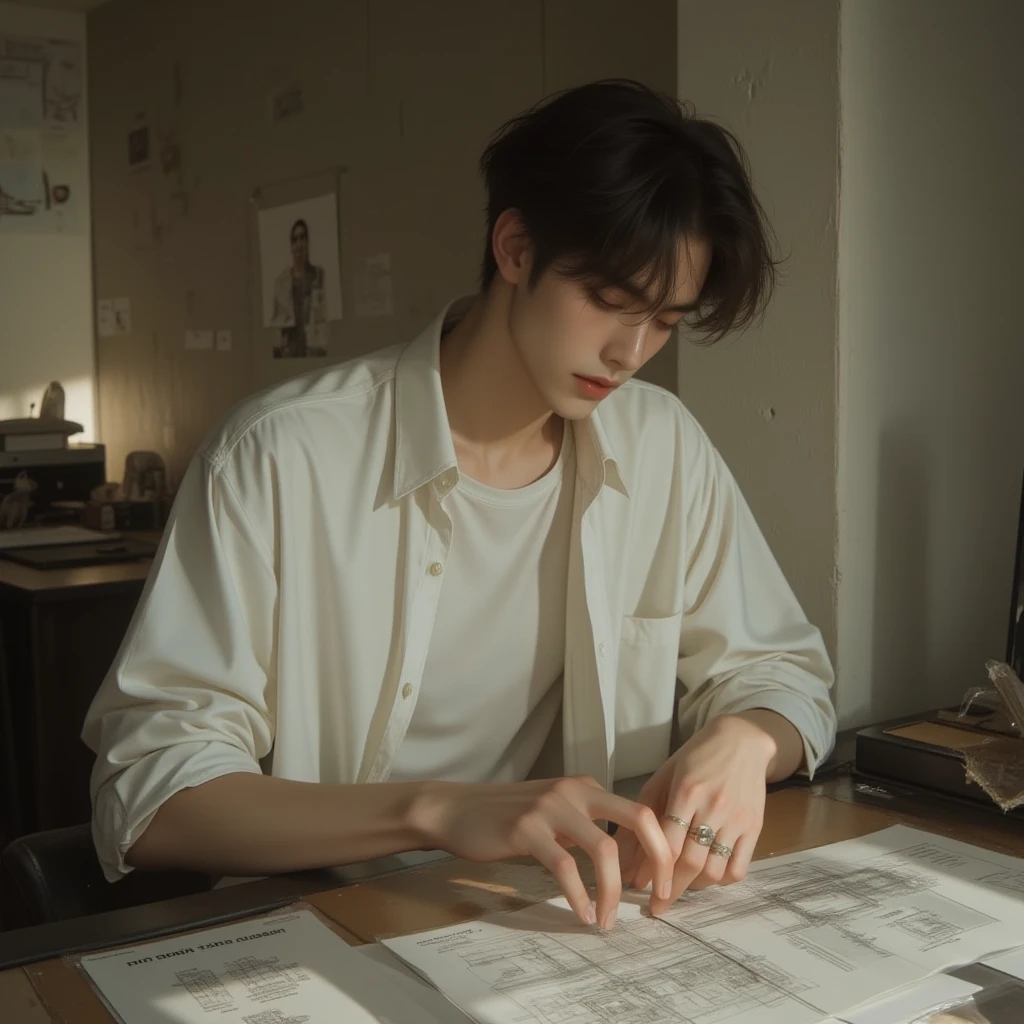 Semi-real young Thai man, age 22, indoor magazine photoshoot - SeaArt AI