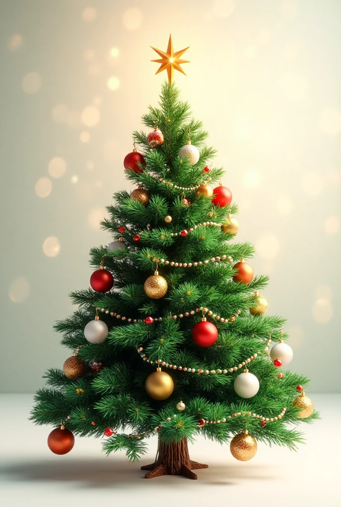 "A 3d not so realistic Christmas tree with rich green pine leaves ...