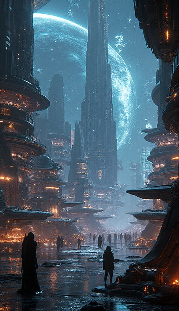 A space station year 3001 Ad . Futuristic design and technology - SeaArt AI