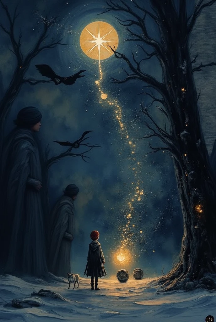 The night landscape of the steppe. The large round golden moon - SeaArt AI