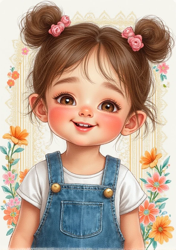 Create a super fine color hard pencil sketch of a lively energetic ...