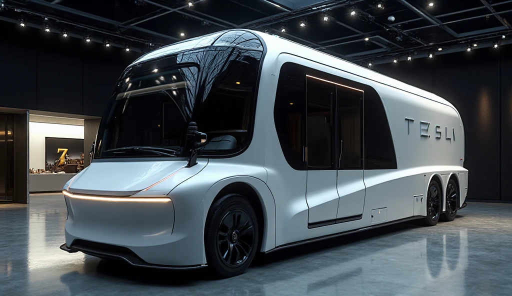 A gigantic, ultra-futuristic Tesla luxury motorhome concept, designed ...
