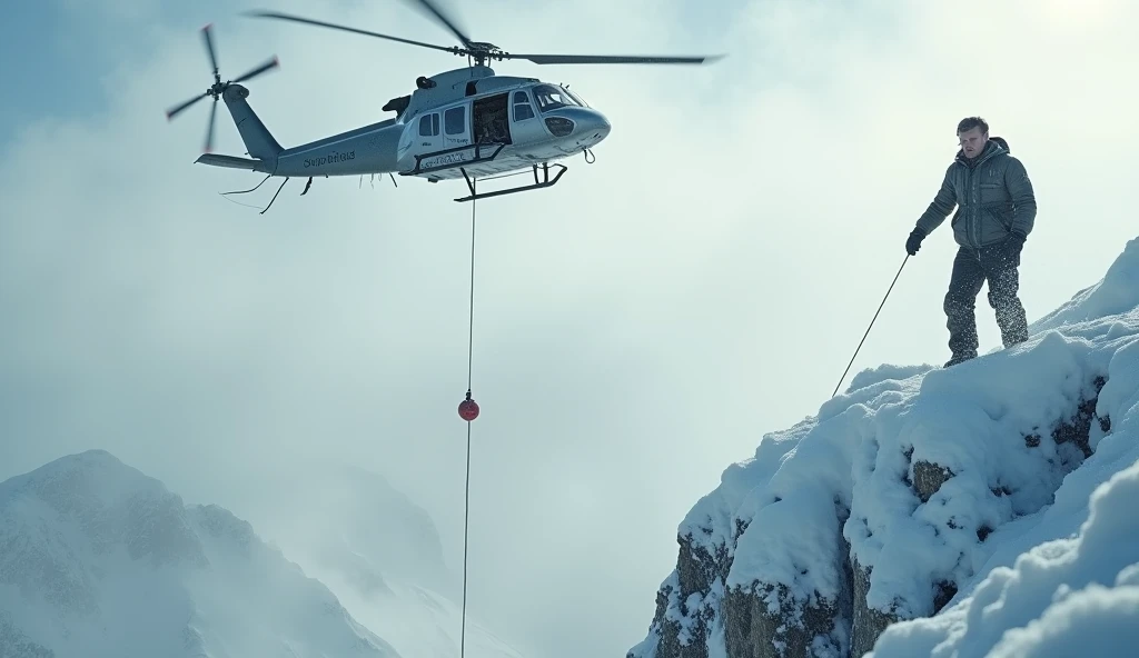 A cinematic, ultra-realistic close-up shot of a single man standing on ...