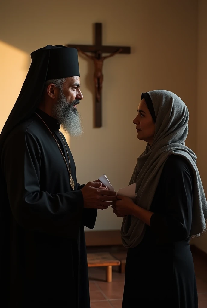 Egyptian Coptic Orthodox priest, male, age 45–55, Middle Eastern ...