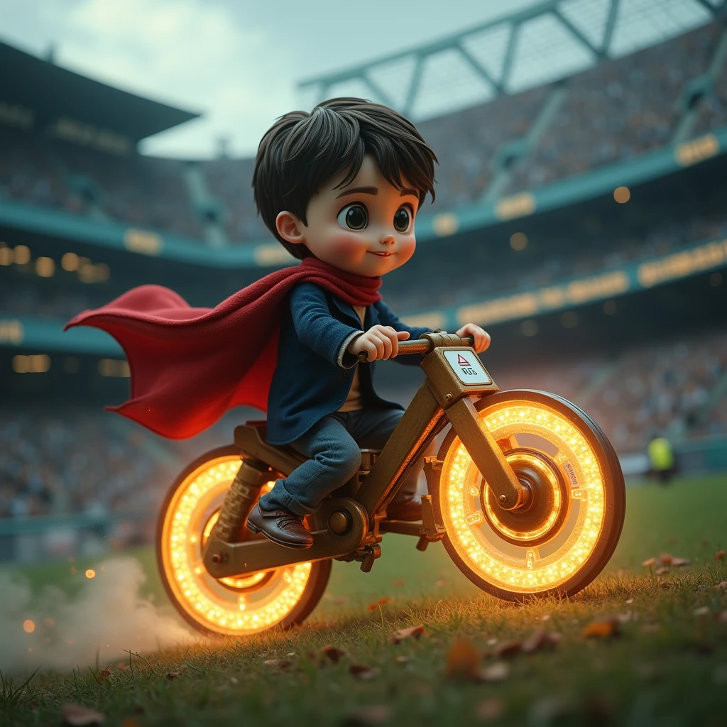 Harry rides a MOSFET shaped light wheel 2000（symbolizes fast flight on ...