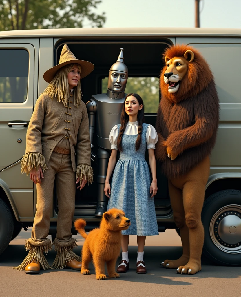 (((hyper-realistic))), 8k, photograph, the cast of "The Wizard of Oz ...