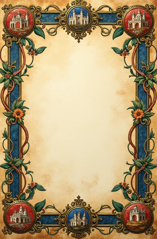 A lavish illuminated manuscript border in the high medieval style ...