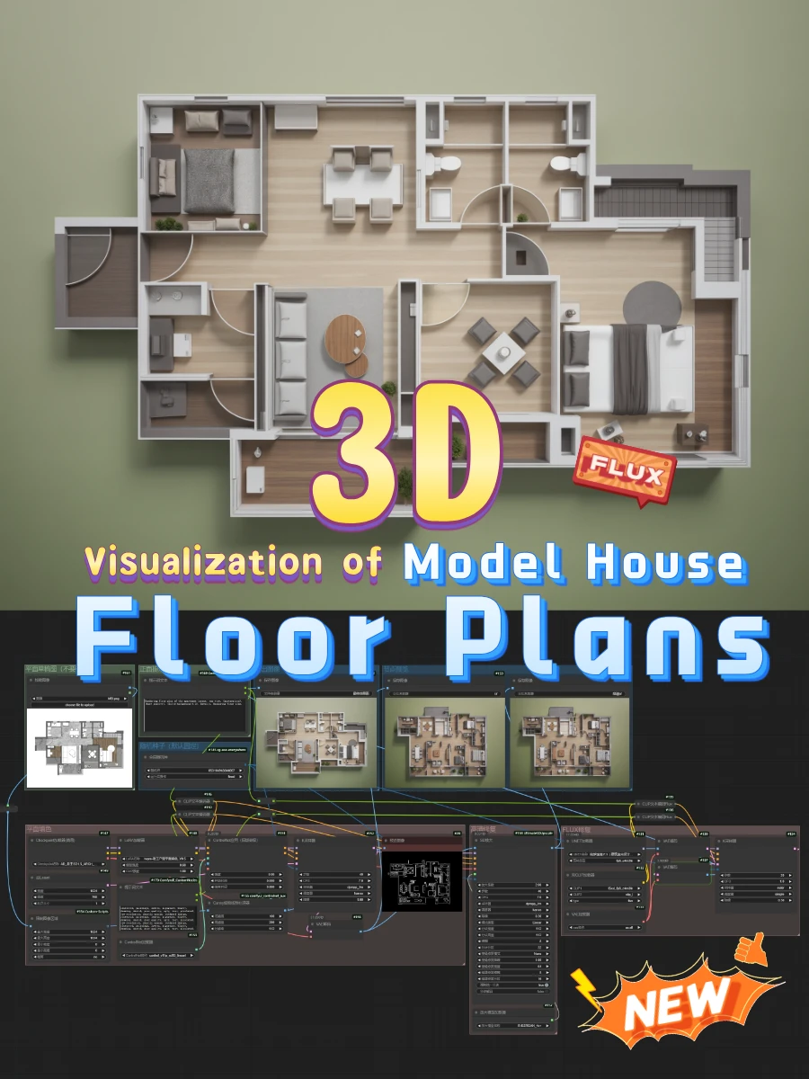 SeaArt AI | 3D Visualization of Model House Floor Plans