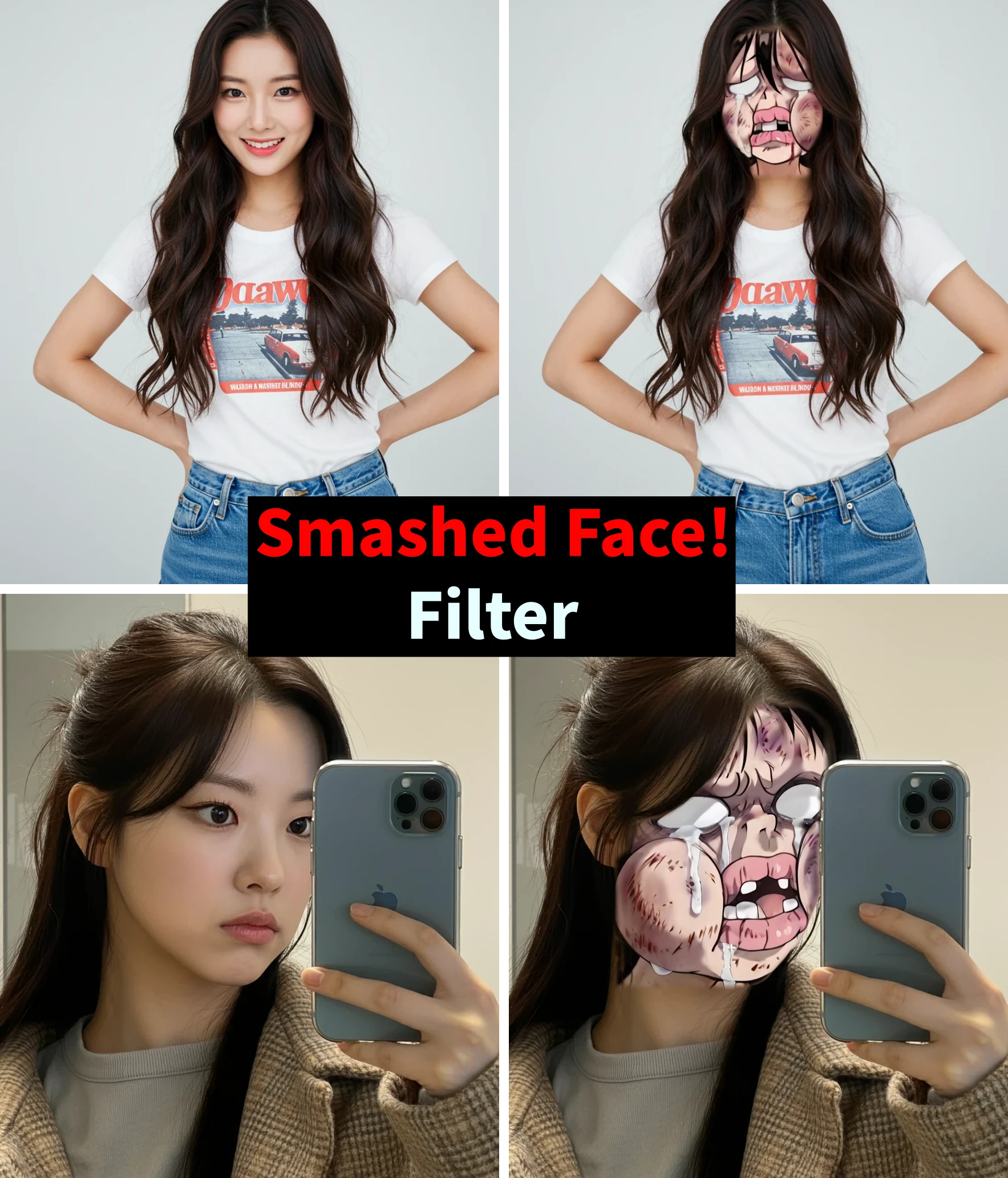 SeaArt AI | Smashed Face Filter