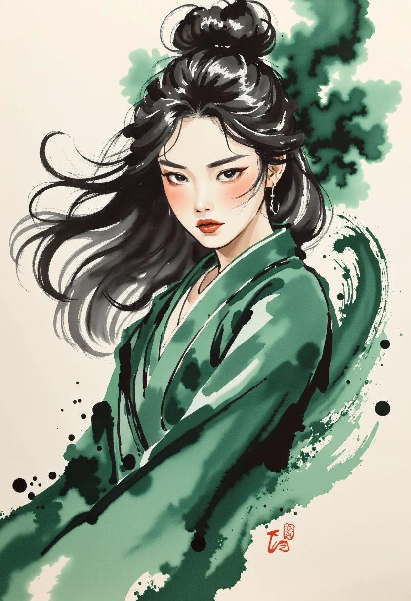 SeaArt AI | Swirling Ink Character Generator🖌️🖋️