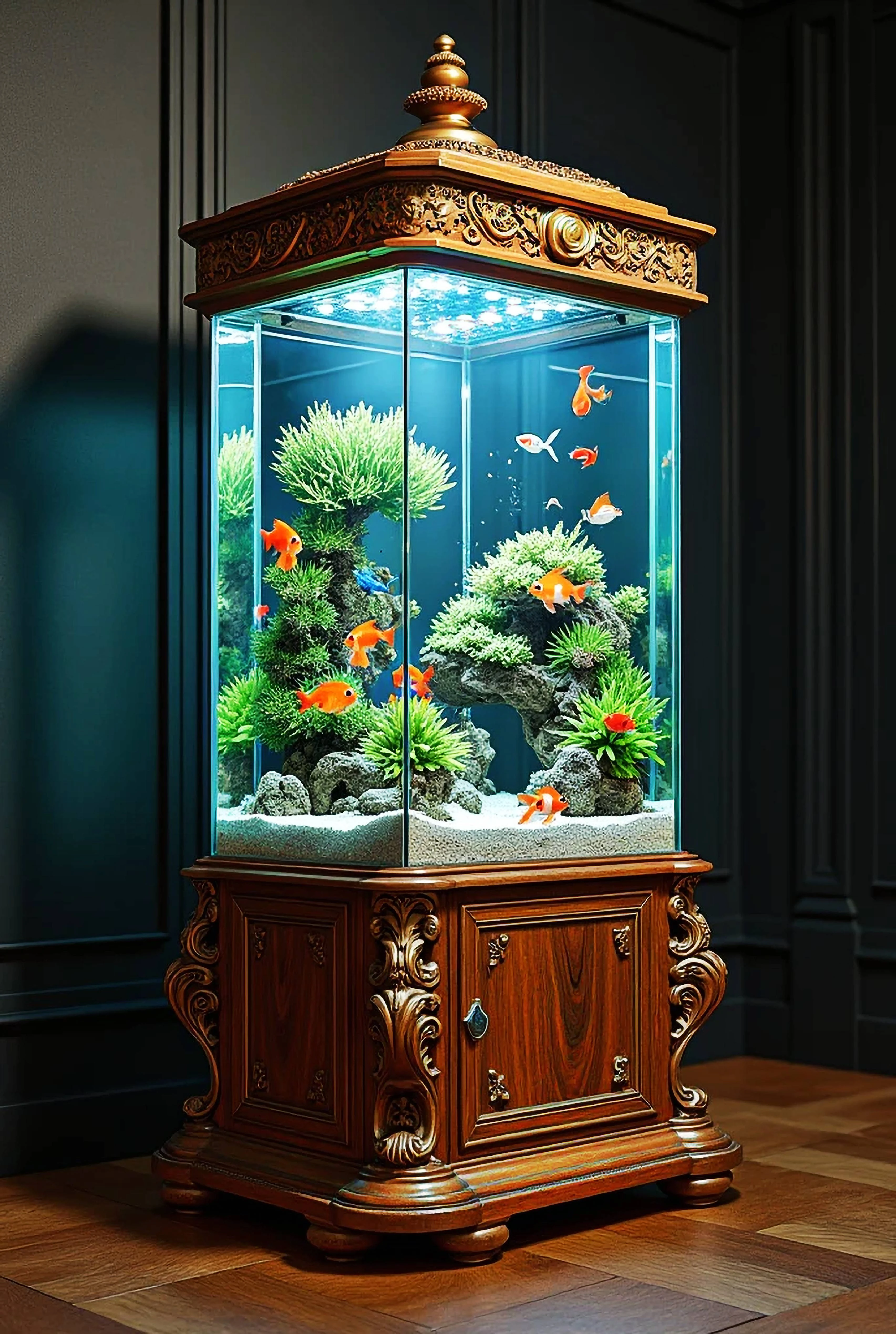 🌿 Nature’s Haven: Premium Wooden Frame Fish Aquarium 🏡🐟