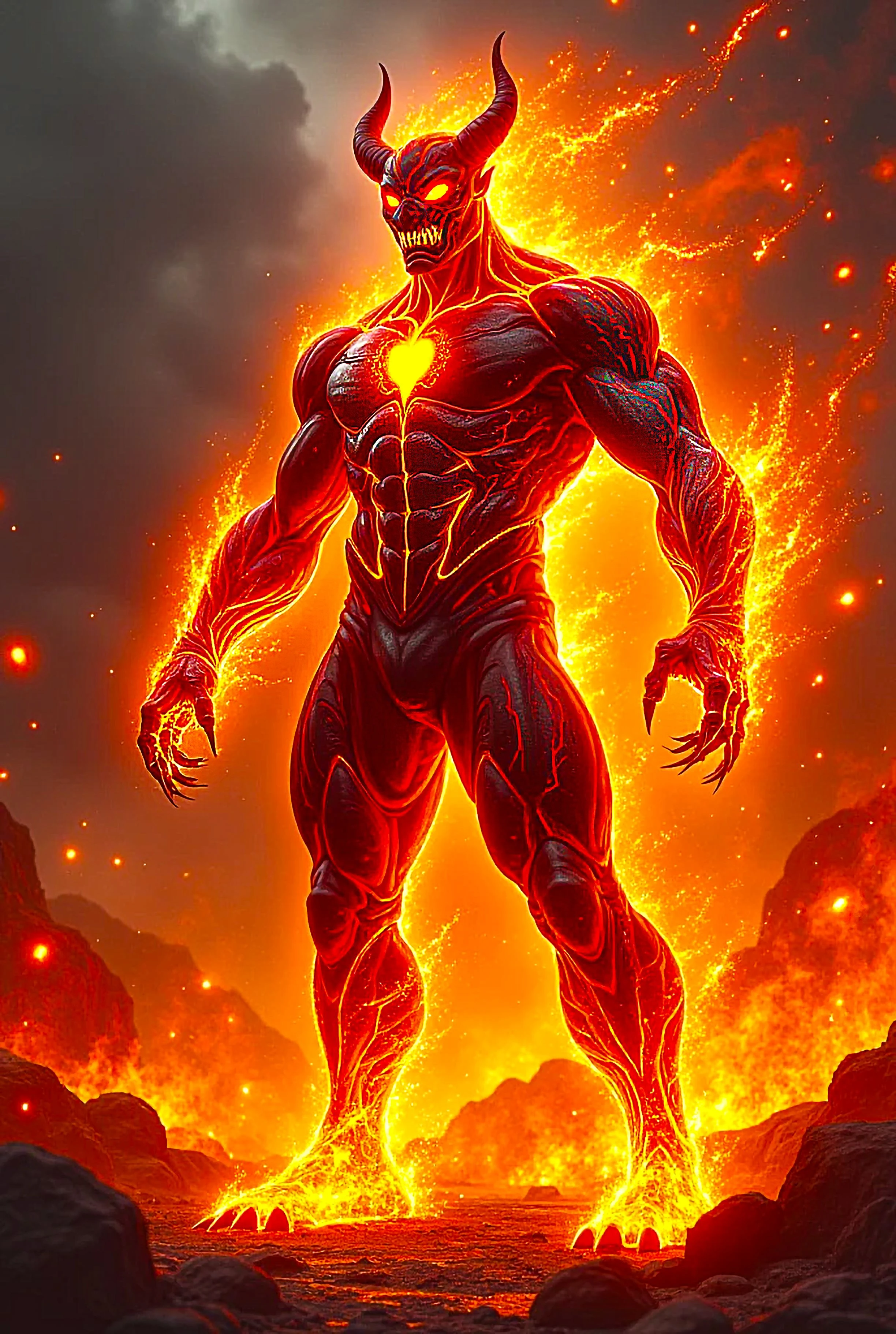 "Inferno Clash: The Lava Demon’s Wrath"