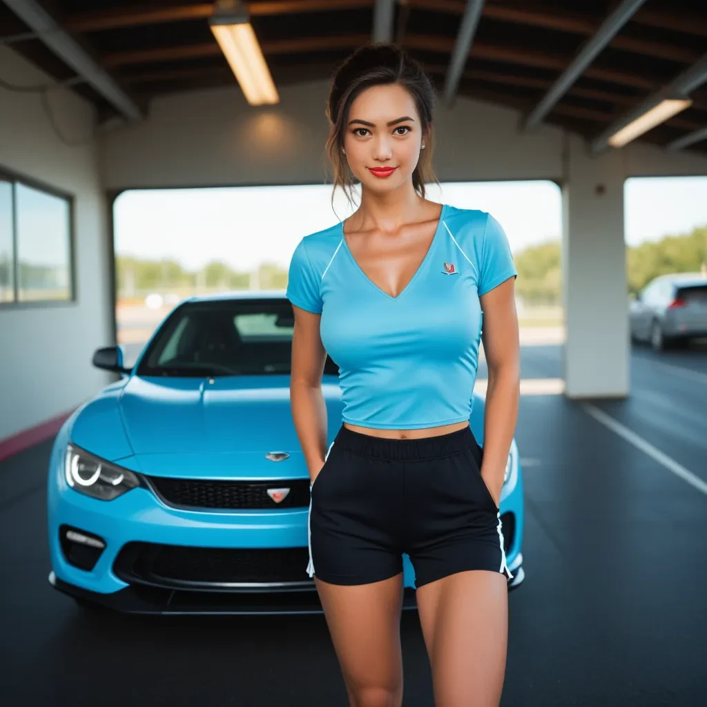 SeaArt AI | Woman With Sport Car