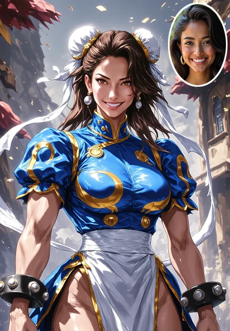 SeaArt AI | Chun-Li Cosplay Studio: Anime Style