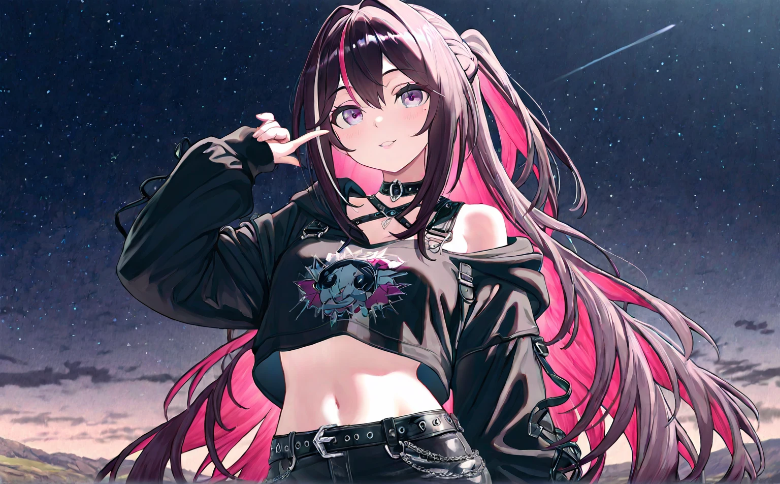 ((一人),(one girl)),{{AZKi}}, {(ホロライブ)}, horizontal composition - SeaArt AI