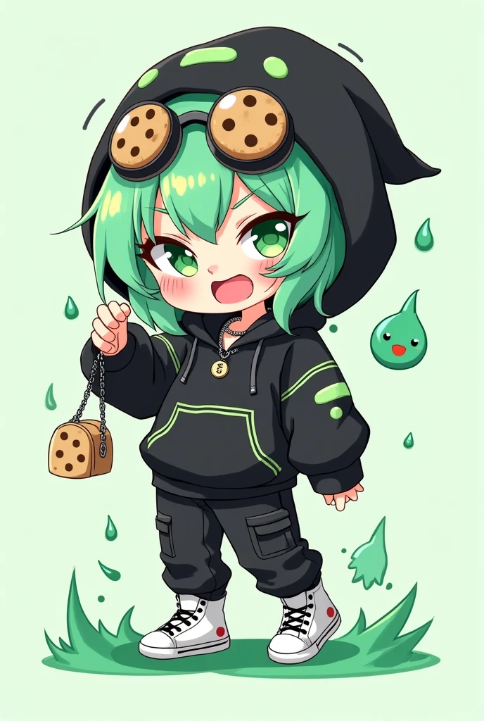 "Chibi style, super deformed character, 2 heads tall, cute anime urban ...