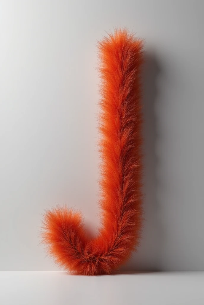 Fluffy reddish-copper J beech on a neutral background and the letter ...