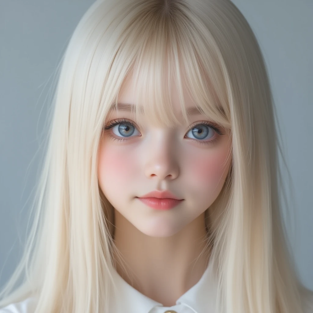 Super Long Straight Silky Hair In Platinum Blond That Shines So