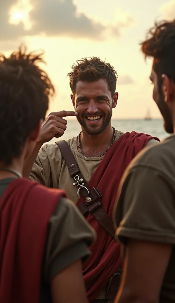 Julius Caesar (same character description) confidently arguing with ...