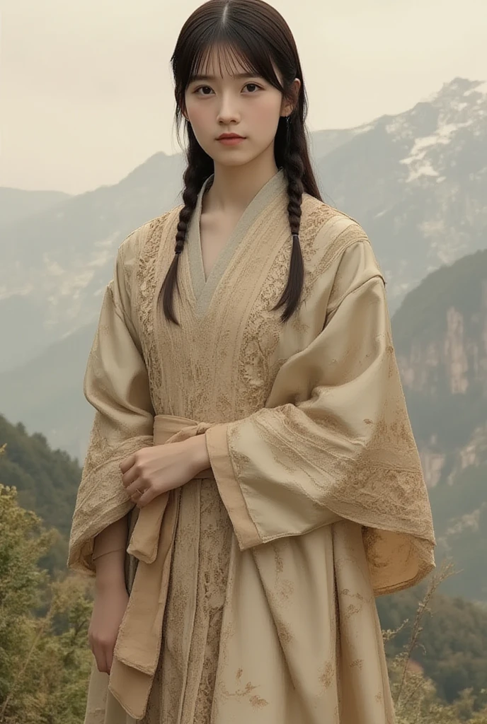 The classical Renaissance portrait，The girl's expression is solemn ...