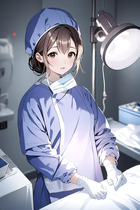 Anime image of a nurse in a hospital room with a lamp - SeaArt AI