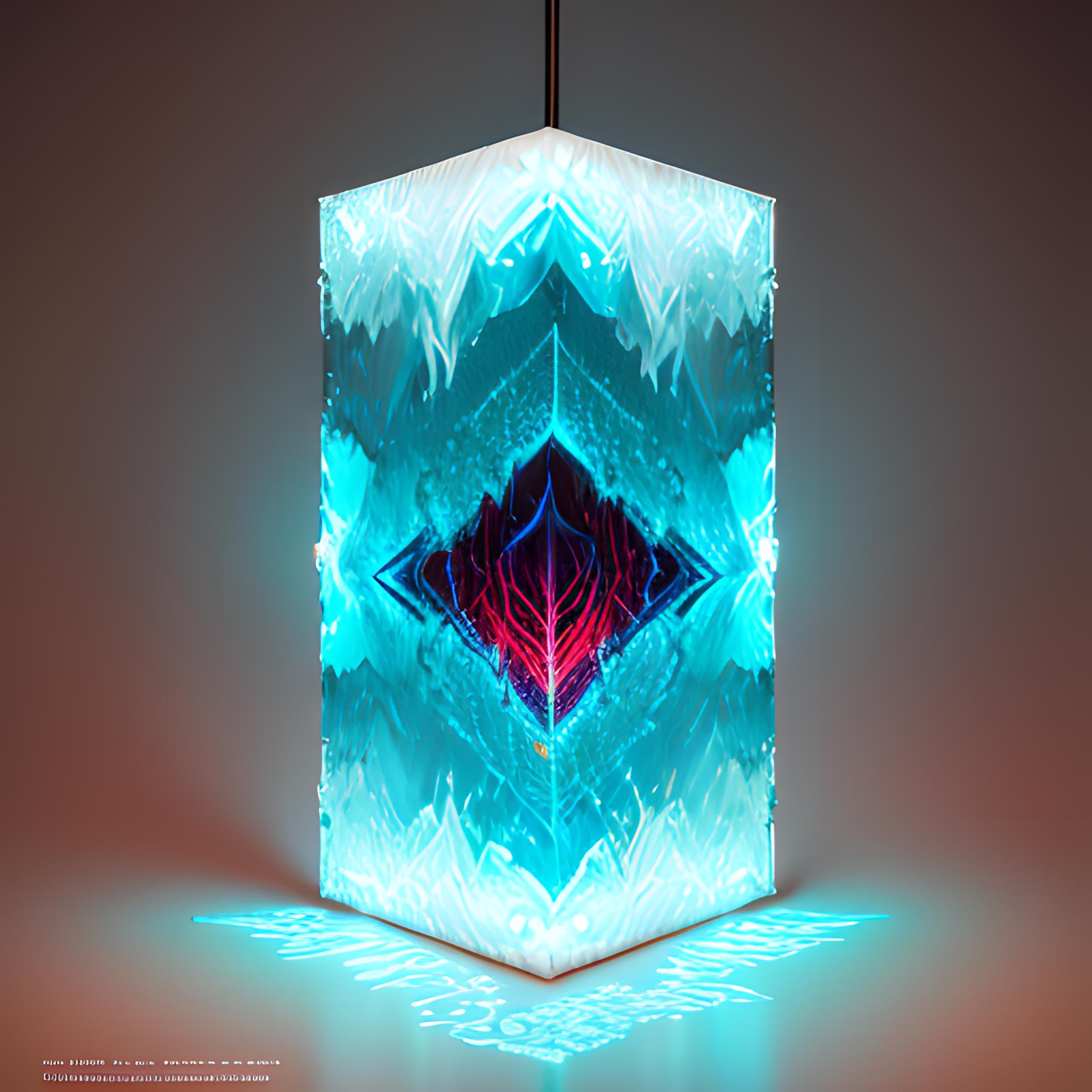 A close up of a glowing cube with a diamond on it - SeaArt AI