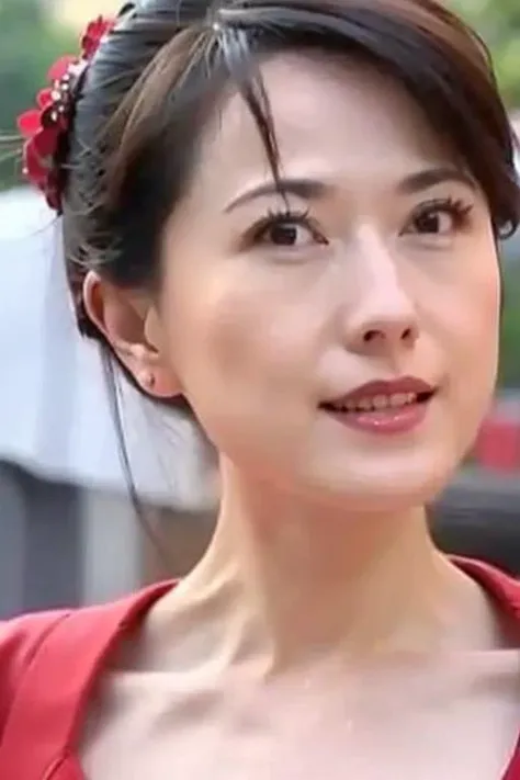 A close up of a woman in a red dress holding a cell phone - SeaArt AI