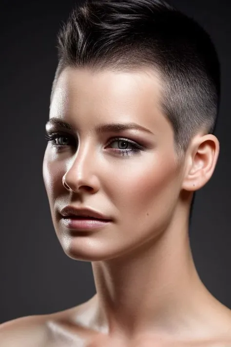 A woman with a very short haircut and a very sexy look - SeaArt AI