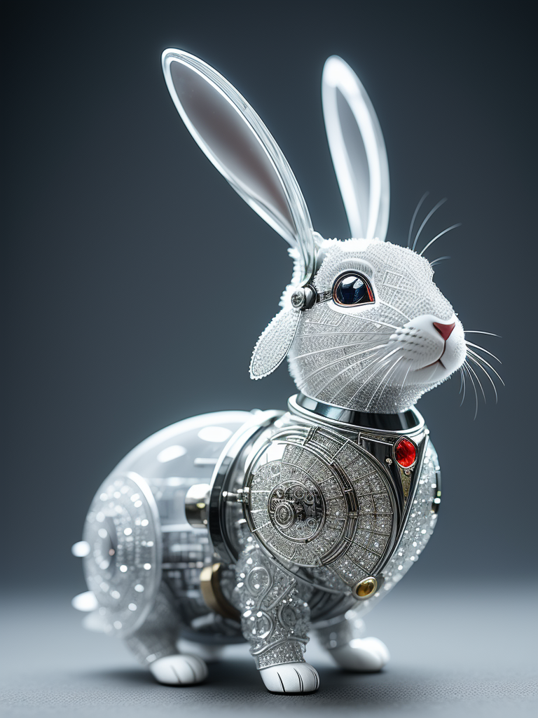 A close up of a rabbit with a watch on its back - SeaArt AI