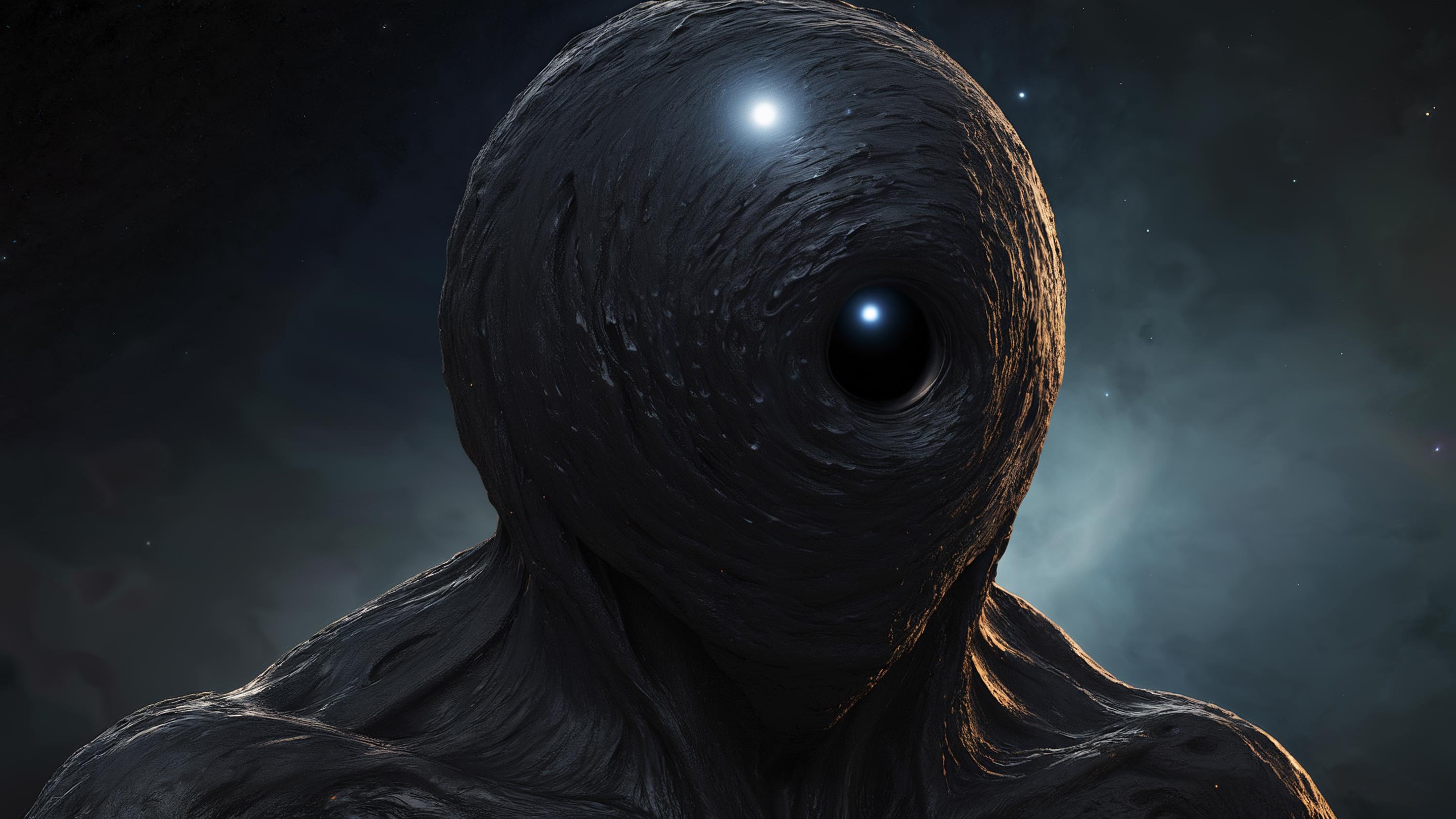 A black hole personified as a humanoid - SeaArt AI