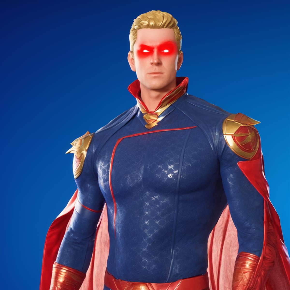 , nfrtnt, homelander, red lazer eyes, american flag cape - SeaArt AI