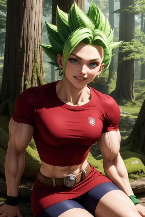 A close up of a person sitting on a log in a forest - SeaArt AI
