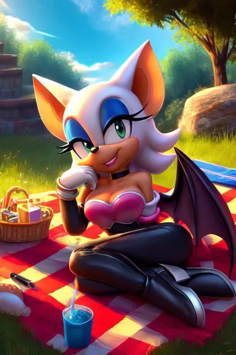 Sonic the hedge and friends picnic in the park - SeaArt AI