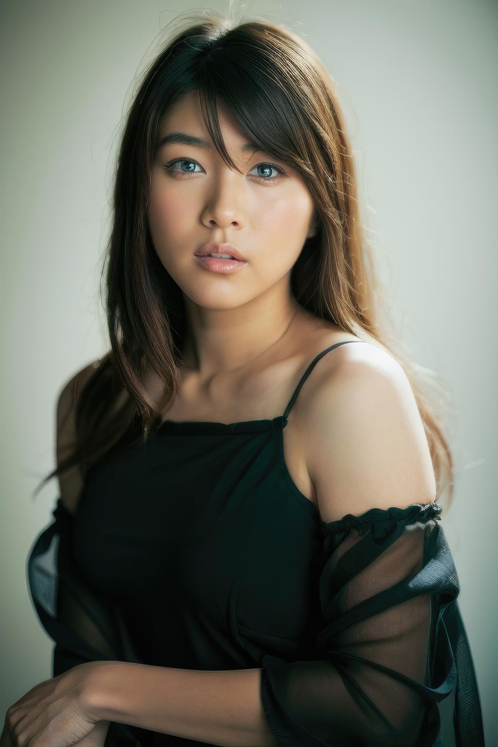 A woman in a black dress posing for a picture - SeaArt AI