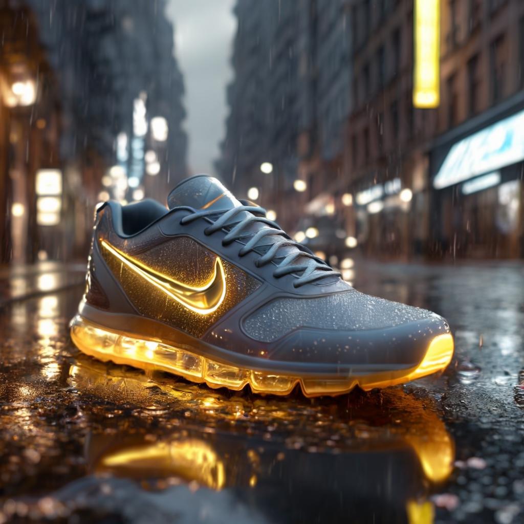 Nike air max running shoe in the rain - SeaArt AI
