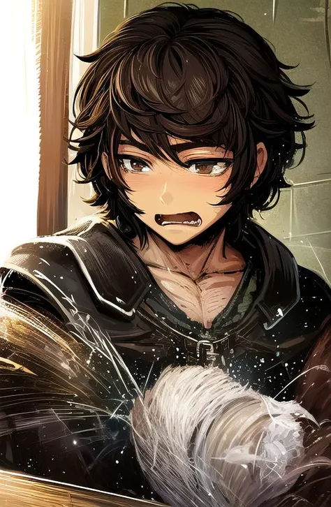 A close up of a person with a cat in a bathroom - SeaArt AI