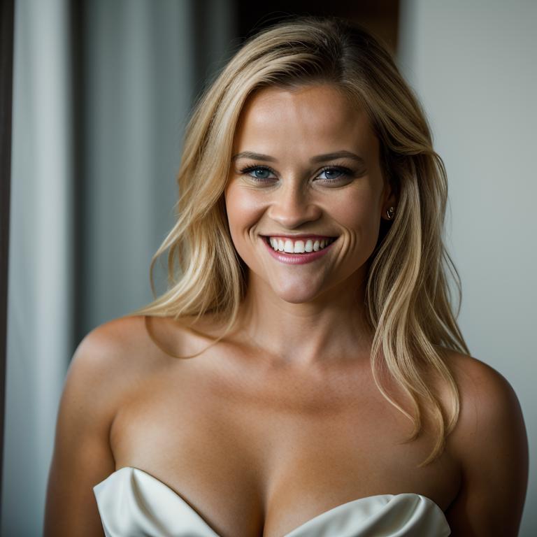 A close up of a woman in a white dress smiling - SeaArt AI