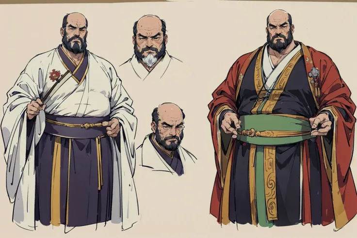 A close up of a drawing of a man with a beard and a robe - SeaArt AI