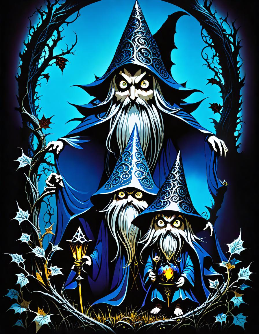 A painting of a wizard with a staff and a staff - SeaArt AI