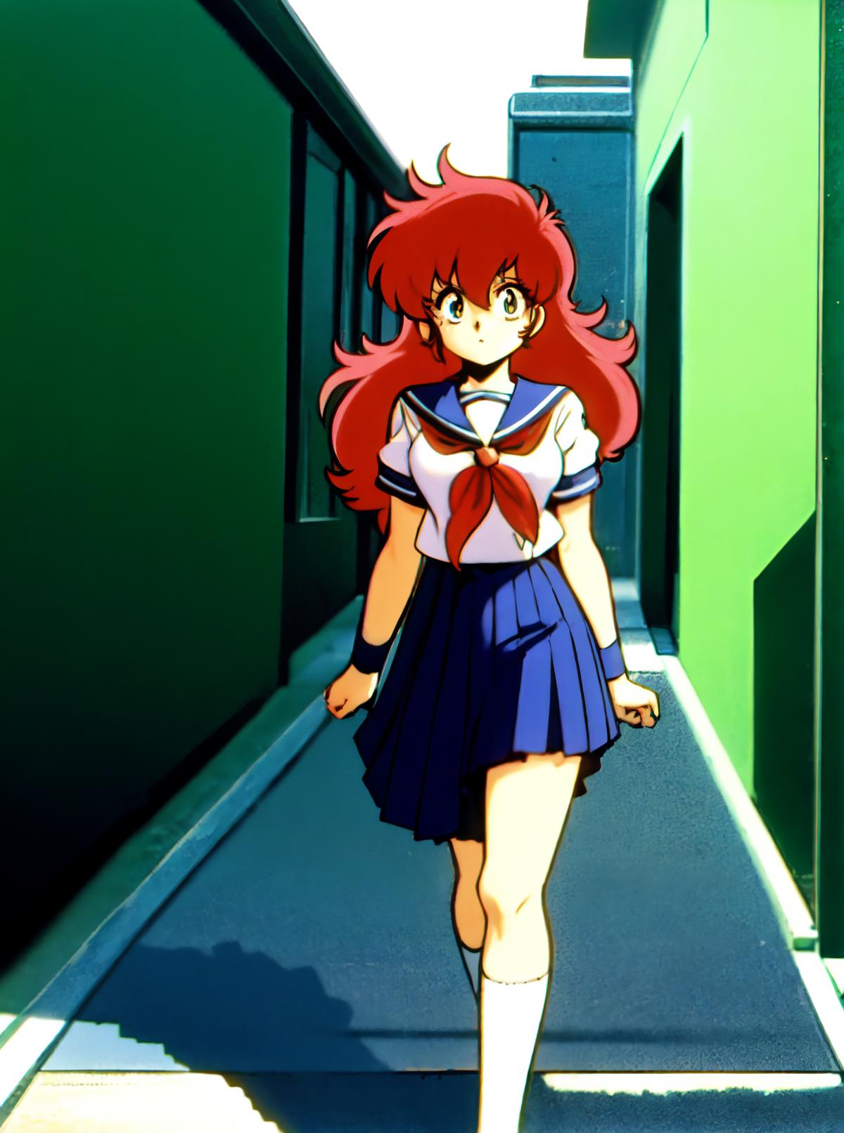 1990s \(style\), \(project A-KO\), 1girl, a-ko, solo, red hair - SeaArt AI