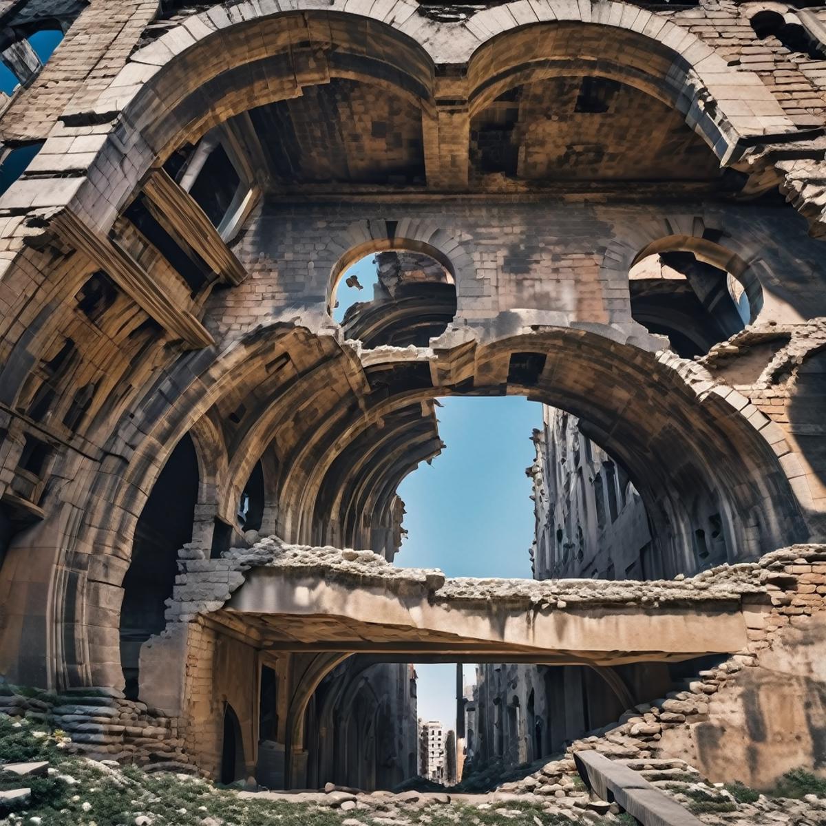 Arafed arch of a building with a clock on it - SeaArt AI
