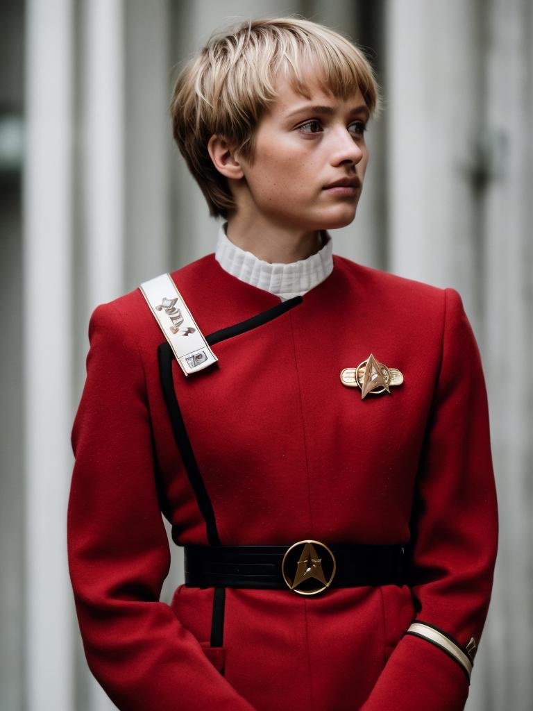 A close up of a person in a uniform with a belt - SeaArt AI