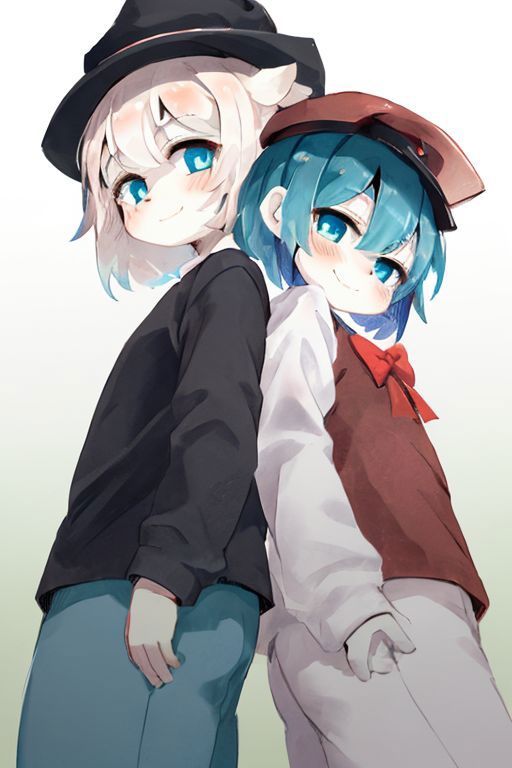 Two anime characters are standing next to each other - SeaArt AI
