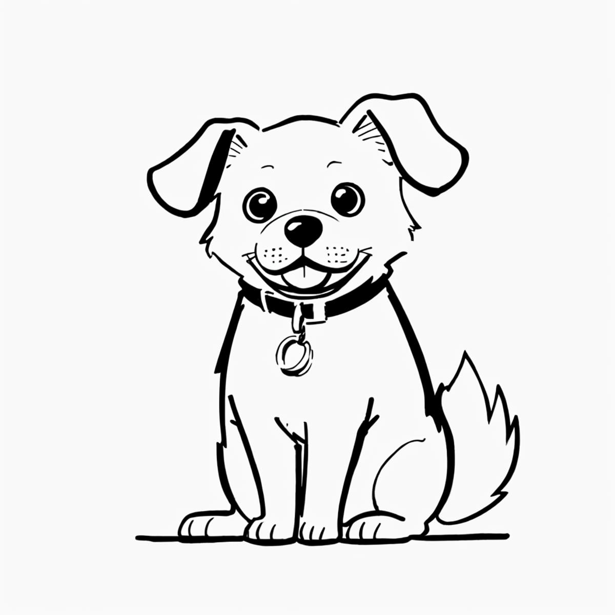 Coloring pages of dogs with collars and collars - SeaArt AI