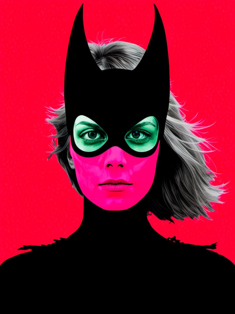 A close up of a person wearing a cat mask and green eyes - SeaArt AI