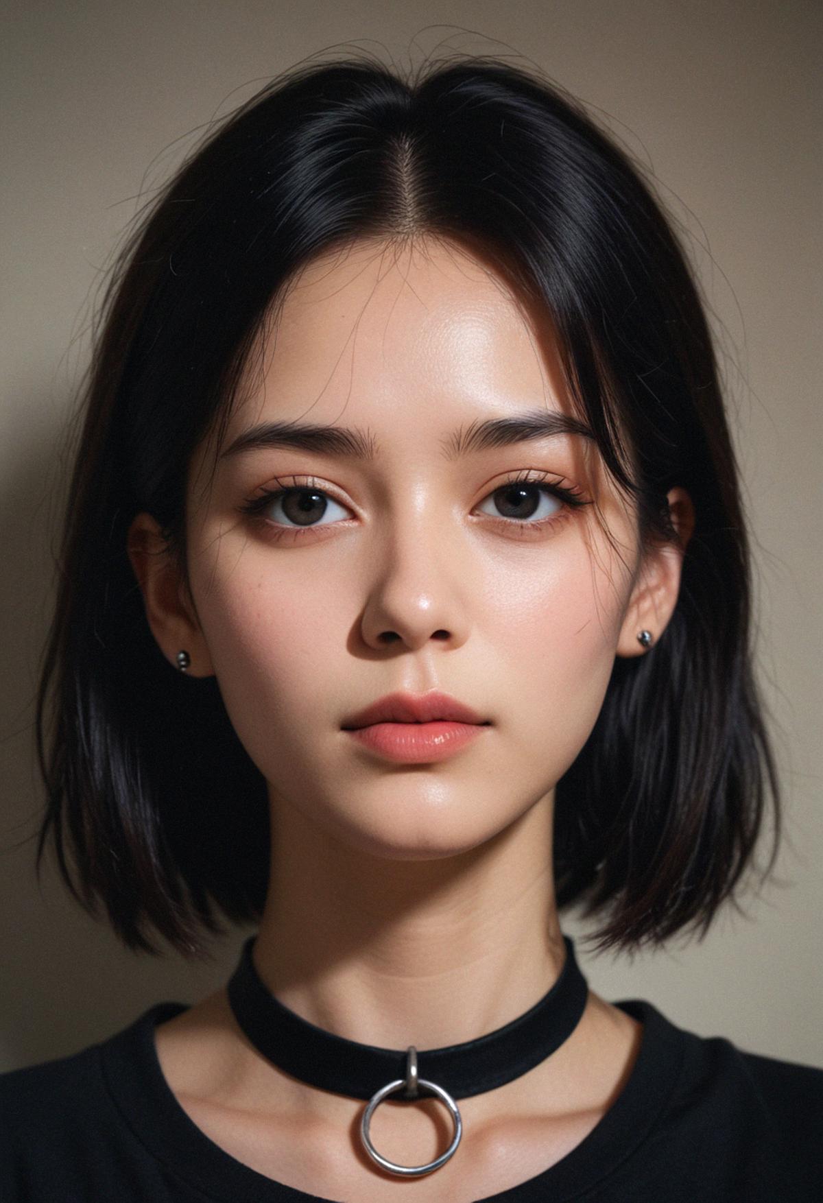 チョーカーネックレスをした女性とチョーカーネックレス - SeaArt AI