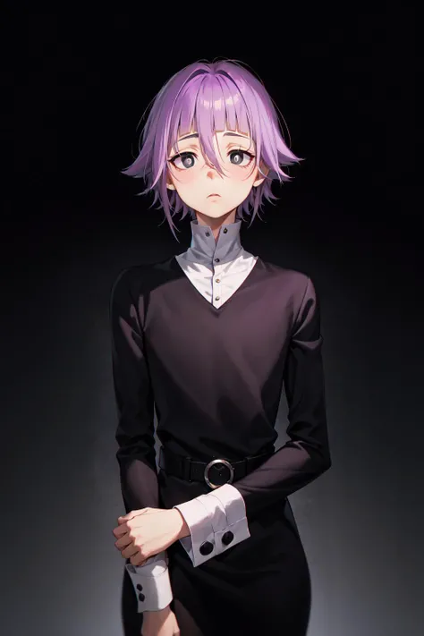 Anime - style photo of a woman in a black dress holding a wii ...