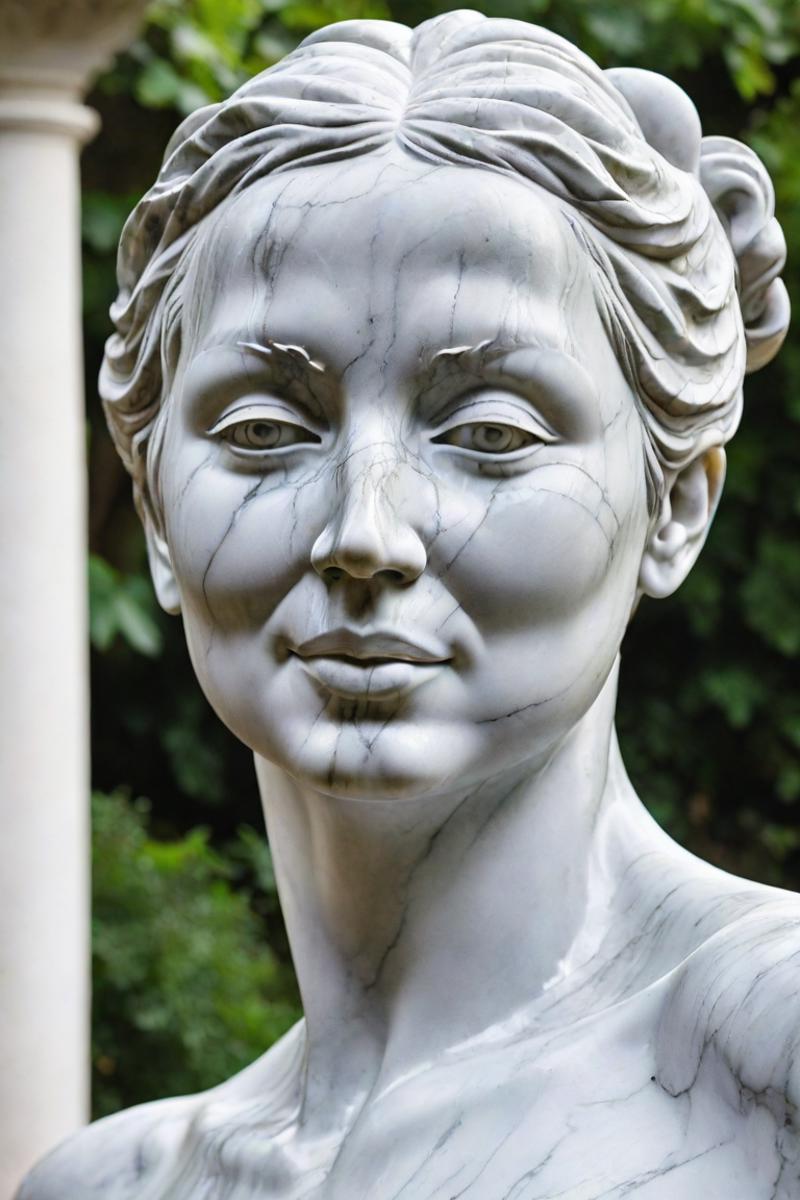 Eyes Closed Art A Beautiful Plaster Statue In The Garden Nude